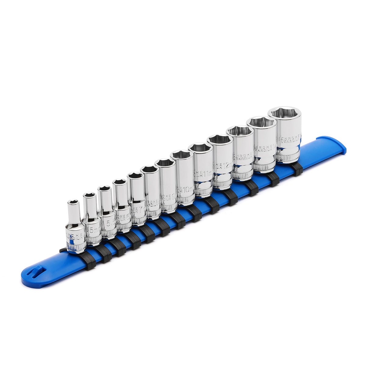 CASOMAN 13PCS 1/4"Drive Mid-Length Socket Set, 6-Point, Mirror Chrome ...