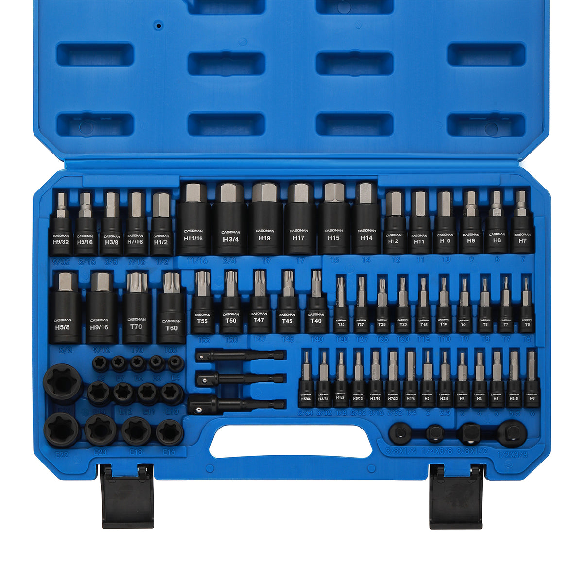 CASOMAN 71-Piece Master Hex & Torx Bit Socket Set, 1/4" & 3/8" & 1/2 ...