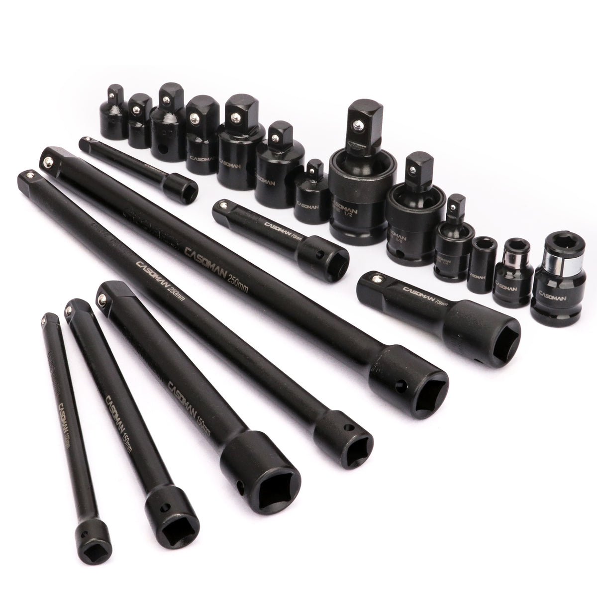 CASOMAN 21-Piece Drive Tool Accessory Set,Includes1/2",3/8",1/4" Impac ...